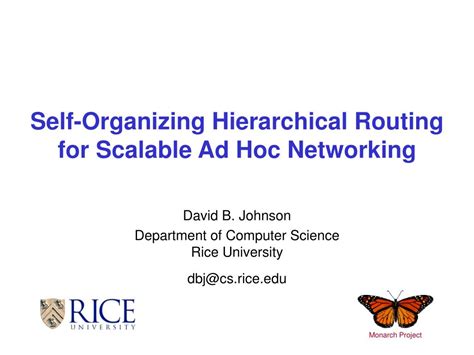 ppt self organizing hierarchical routing for scalable ad hoc