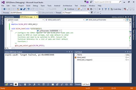 Developing Projects For Esp32 Devices With Visual Studio Visualgdb Tutorials