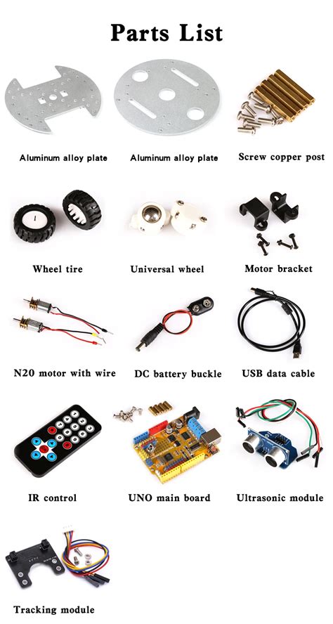 2wd Smart Car Diy Kit For Arduino Uno R3 N20 Motor Metal Aluminum Chassis Ir Control Ultrasonic