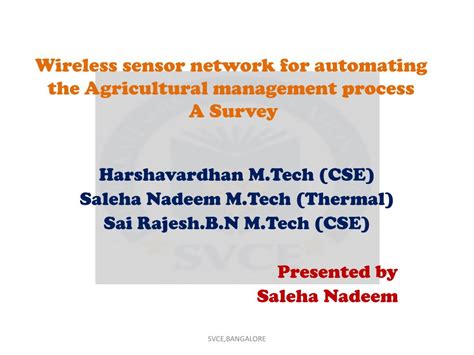 Ppt Wireless Sensor Network For Automating The Agricultural Management Process A Survey