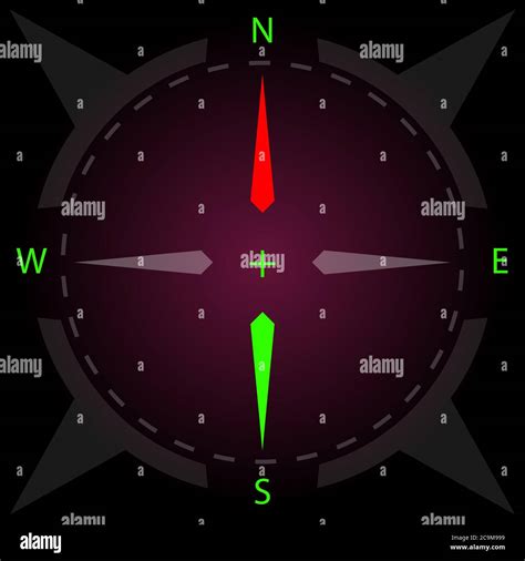 Compass Display Compass With Illumination Vector Illustration Stock Vector Image And Art Alamy
