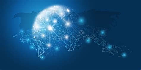 Abstract Blue Minimal Style Cloud Computing Networks Structure Telecommunications Concept