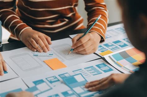 Premium Photo Ux Graphic Designer Creative Sketch Planning Application Process Development