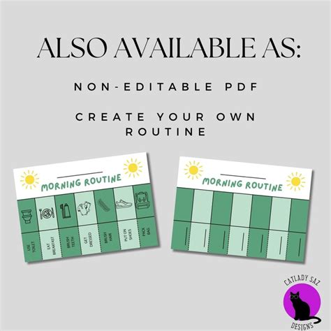 Customisable Daily Routine Flip Chart Editable Canva Template Green Planner Gender Neutral