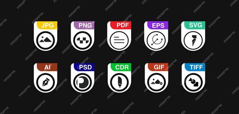 파일 형식 아이콘 플랫 디자인의 파일 형식 파일 및 문서 확장자 Ui 벡터용 아이콘 프리미엄 벡터