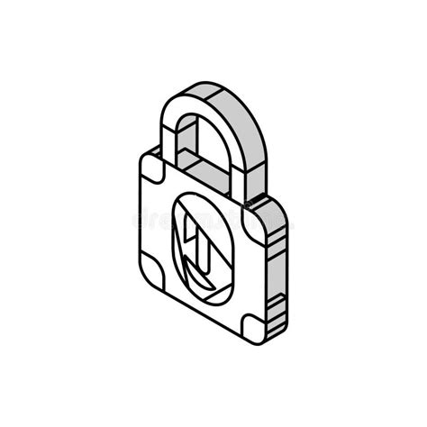 Secure Padlock Isometric Icon Vector Illustration Stock Vector