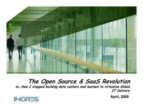 The Open Source And Saas Revolution Pdf Information Services Industry