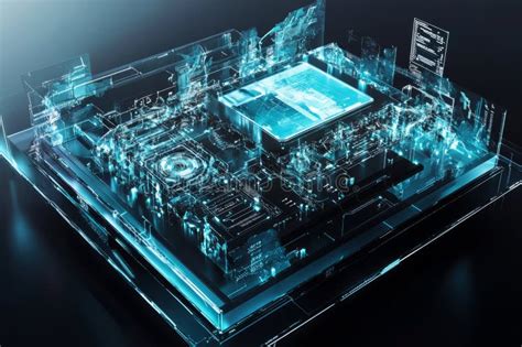 Technology Abstract Background Featuring A Complex Network Of Glowing Circuits And Holographic