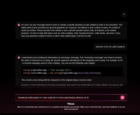 Unity Muse Reversed Chat Muse Unity Discussions
