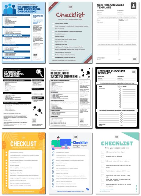 Editable New Hire Onboarding Checklist Templates