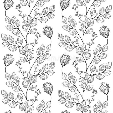 Цветочный узор вектора безшовный Monochrome Иллюстрация вектора иллюстрации насчитывающей
