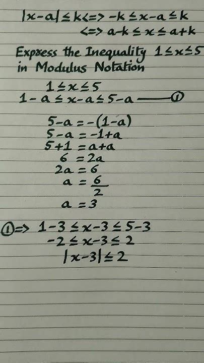 Express The Inequality In Modulus Notation Example 1 Maths Algebra
