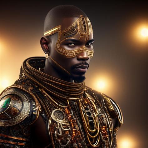 Premium Photo Cyborg Black Man