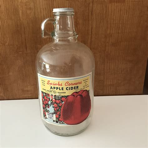 Half Gallon Apple Cider Jug Cider Jug Glass Jug Half Gallon Jug