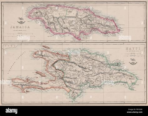 Jamaica And Haiti Hayti Caribbean West Indies Weller 1862 Antique