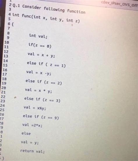 Solved Implement Following Code In C Programming Where All