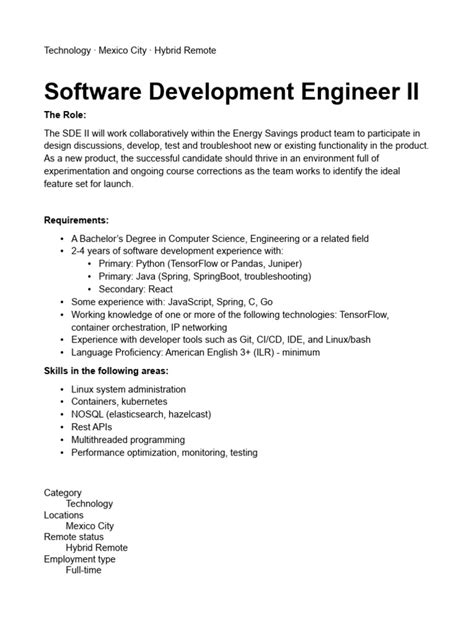 Software Development Engineer Ii Pdf Art Computers