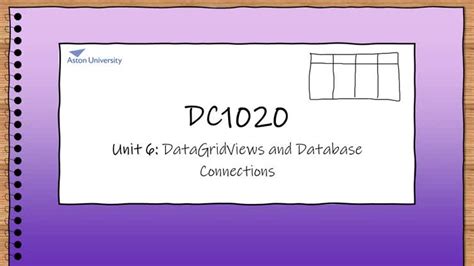 Datagridviews And Database Connections