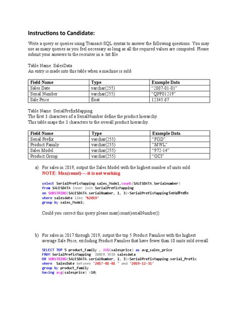 Sql Skill Test Bia Pdf Computing Software Engineering
