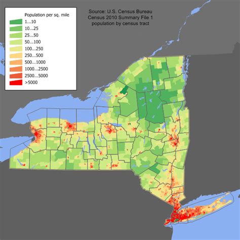 New York Population Density Map [600 X 600] Mapporn