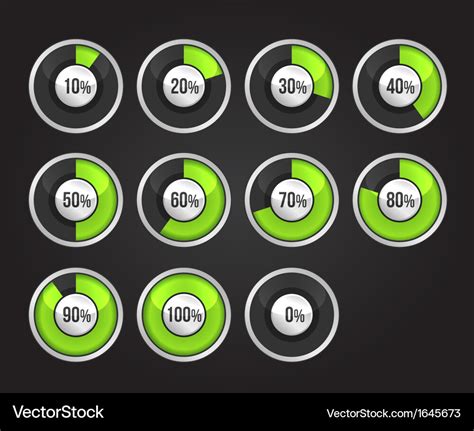 Set Of Progress Indicator Circles Royalty Free Vector Image