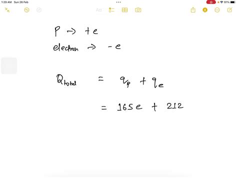 solved find the total charge of a system consisting of 212 electrons