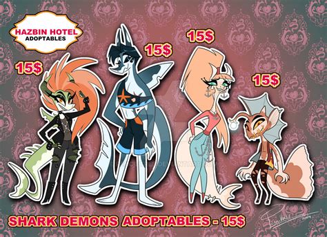 Hazbin Hotel Shark Demons Adopts [3 Of 4] Open By Penciltree On