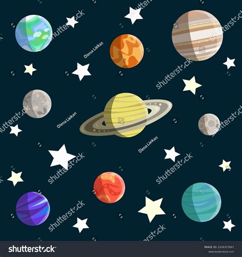 Solar System Planets Stars Vector Graphics Stock Vector Royalty Free 2226327667 Shutterstock