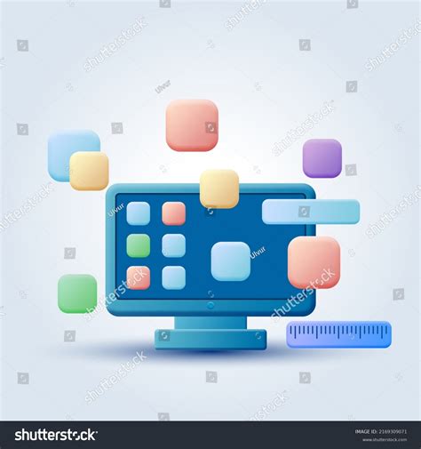 Application Development Gui Construction Cartoon Style Stock Vector Royalty Free 2169309071