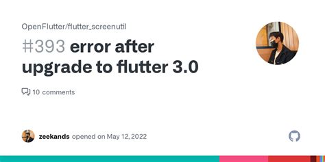 Error After Upgrade To Flutter 30 · Issue 393 · Openflutterflutter