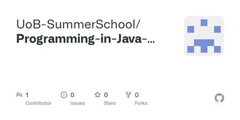 GitHub UoB SummerSchool Programming In Java Questions