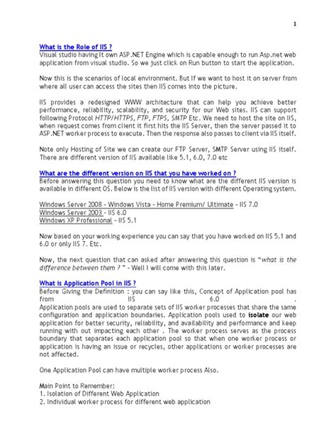 Iis Interview Questions And Answers Pdf Internet Information
