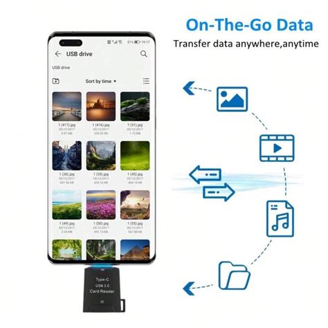 Zinc Alloy Portable OTG USB 3 1 Type C Card Reader USB C To TF Card Reader Supporting 2TB 5Gbps