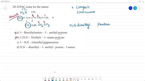 Iupac Name For The Amine Youtube