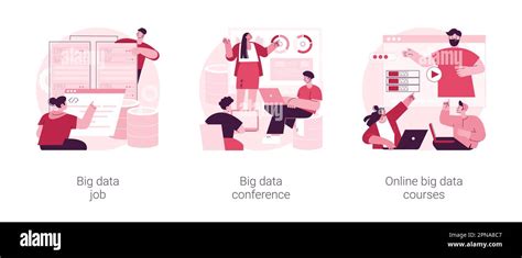 Information Technology Career Abstract Concept Vector Illustration Set Big Data Job Conference