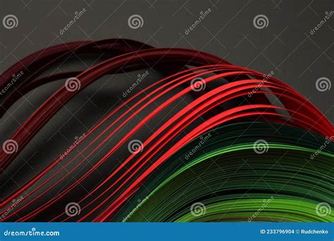 Red And Green Color Strip Wave Paper Abstract Texture Black Horizontal