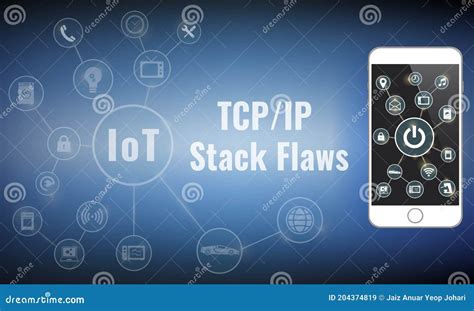 Vector Illustration Of Iot Devices At Risk From Tcp Ip Stack Flaws