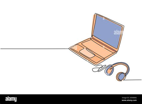 Laptop Portable One Line Stock Vector Images Alamy