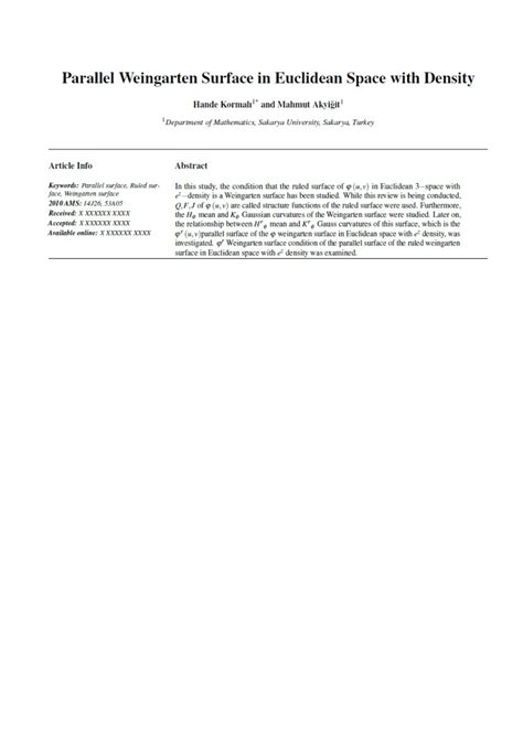 PDF Euclidean Surface With Density