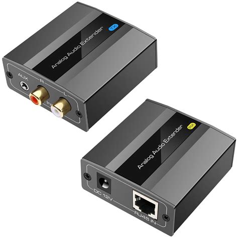 Analog Audio Extender RCA 3 5mm Stereo Over Ethernet Single Cat5e 6 7 Cable Up To 1475ft