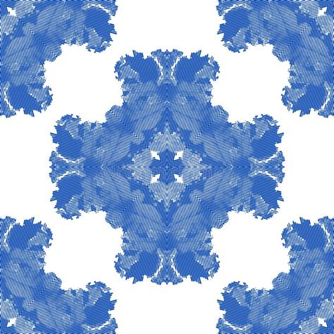 Abstract Seamless Pattern With Geometric Texture Pattern Of Repeating Symmetrical Shapes Stock