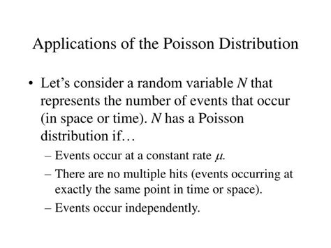 Ppt Applications Of The Poisson Distribution Powerpoint Presentation