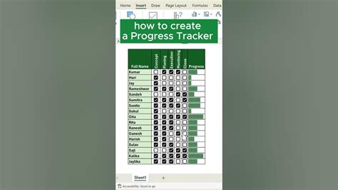 How To Create Progress Tracker In Excel 💥📈 Exceltipsandtricks Viralsshorts Youtube