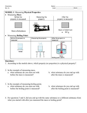Fillable Online The Boiling Point Melting Point And Density Are Examples Fax Email Print