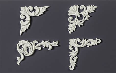 4 Free Corner 3d Models With Their Ornament Brushes And Alphas Free 3d