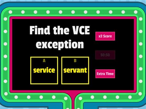 101 Vce Exceptions Gameshow Quiz 101 Vce Exceptions Gameshow Quiz