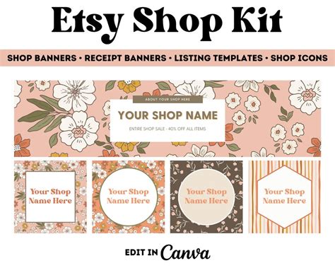 Etsy Shop Kit Etsy Shop Template Kit Etsy Seller Template Etsy Starter Kit Etsy Branding Kit