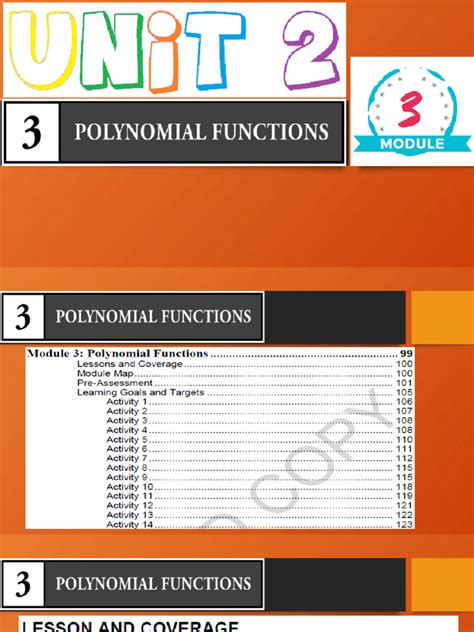Unit 2 Module 3 Polynomial Functions Students Pdf