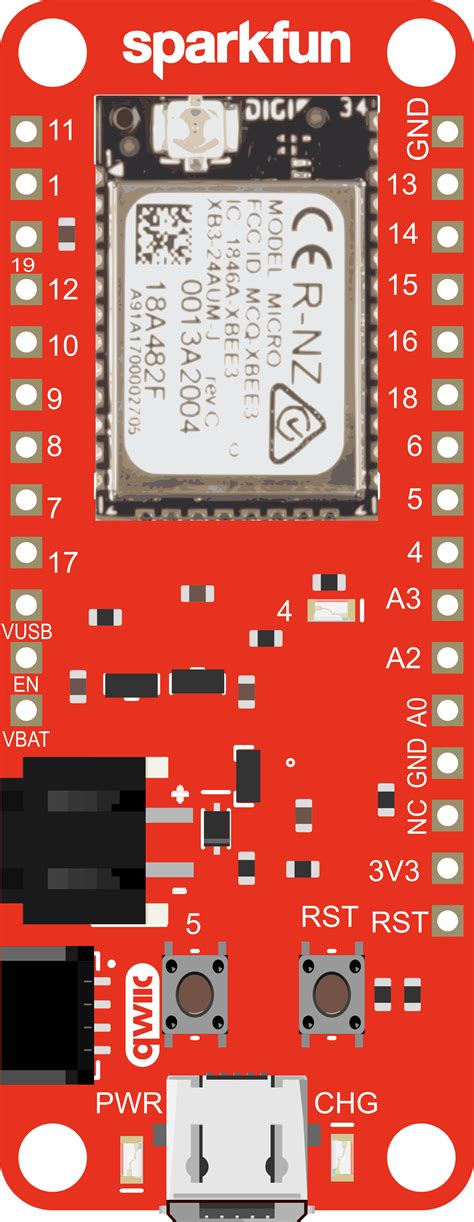 How To Use Sparkfun Thing Plus Xbee3 Micro Pinouts Specs And Examples Cirkit Designer