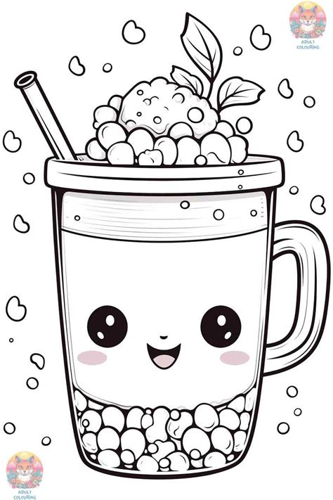 Deliciously Adorable A Feast Of Kawaii Food Coloring Pages Adultcolouring Com